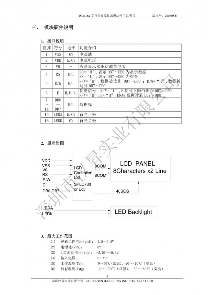 HS0802 technical document page 4