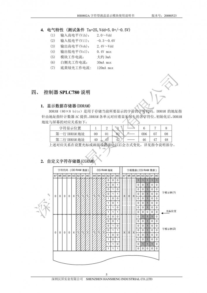 HS0802 technical document page 5