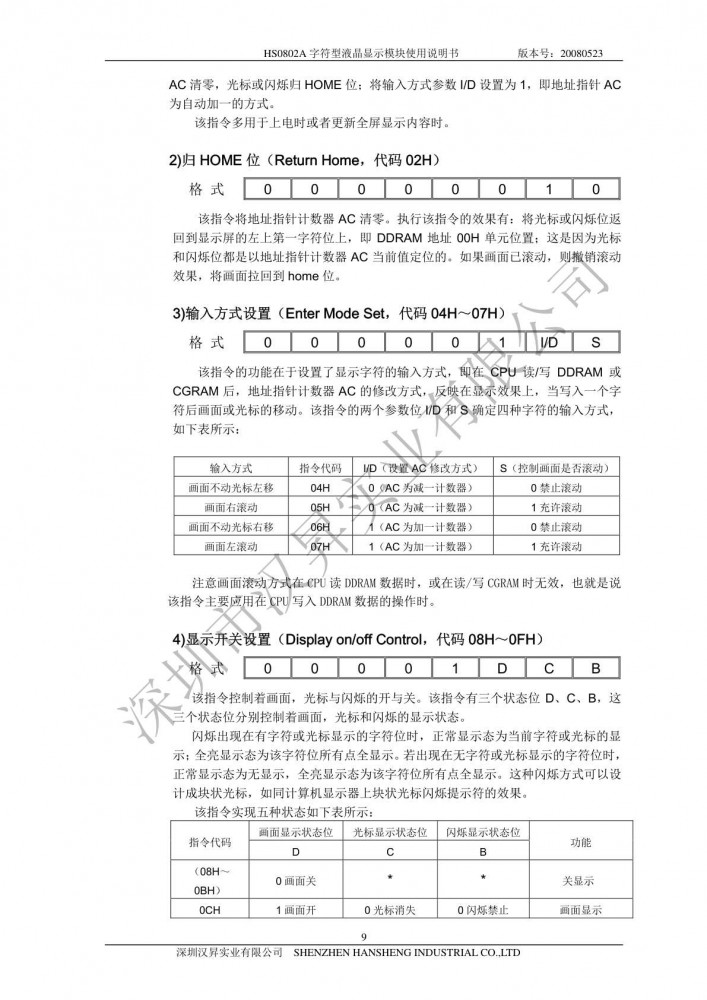 HS0802 technical document page 9