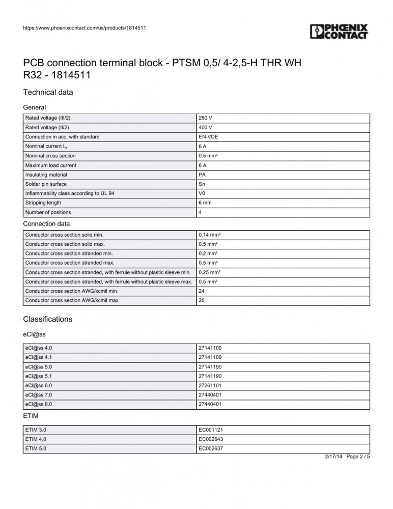 Phoenix Contact 1814511 product documentation page 2