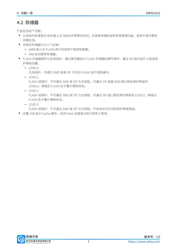 CW32L012 datasheet page 10