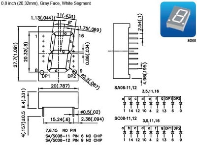 Kingbright PSC08-11SURKWA LED Numeric Display