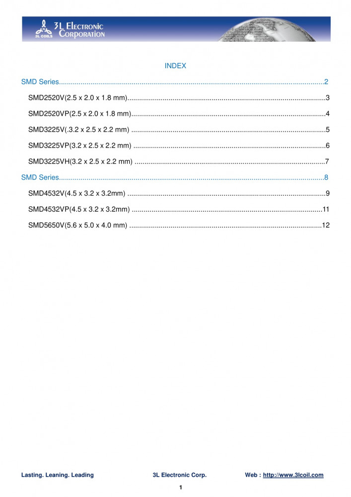 3L COILS SMD inductor catalogue, page 1