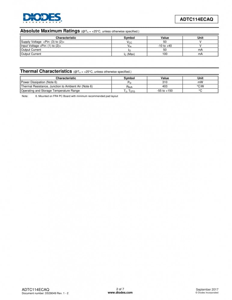 ADTC114ECAQ-13 datasheet page 2