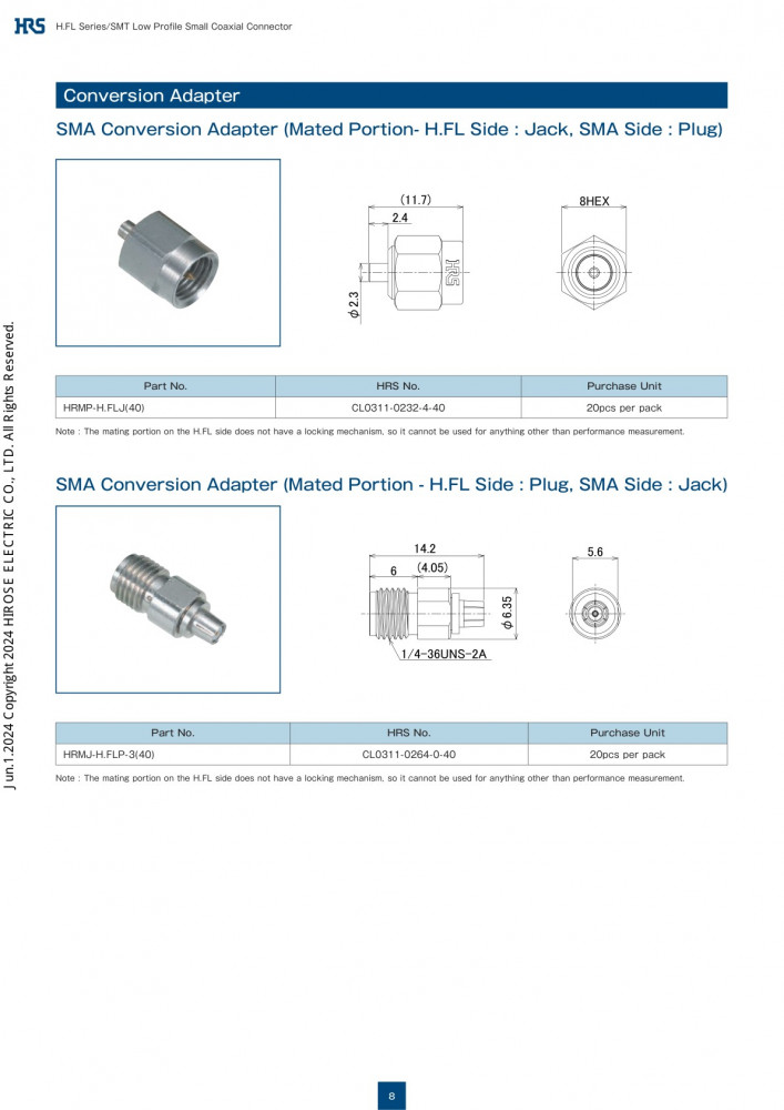 HRS H.FL Series document page 8