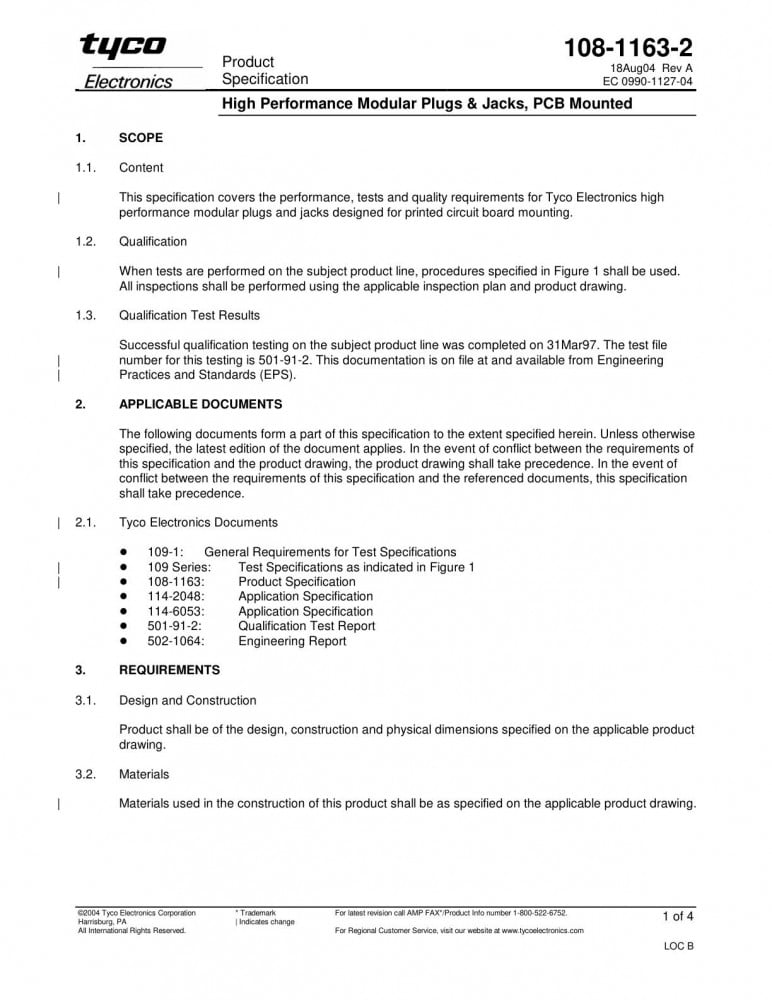 TE Connectivity specification page 1