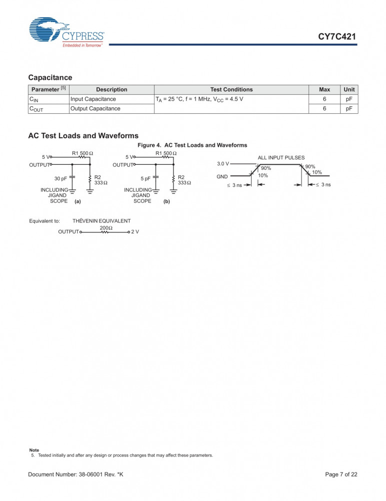 CY7C421 datasheet page 7