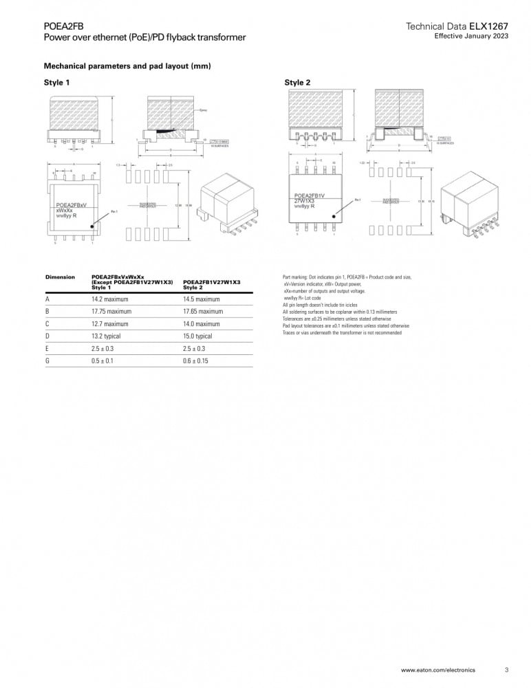 POEA2FB datasheet page 3