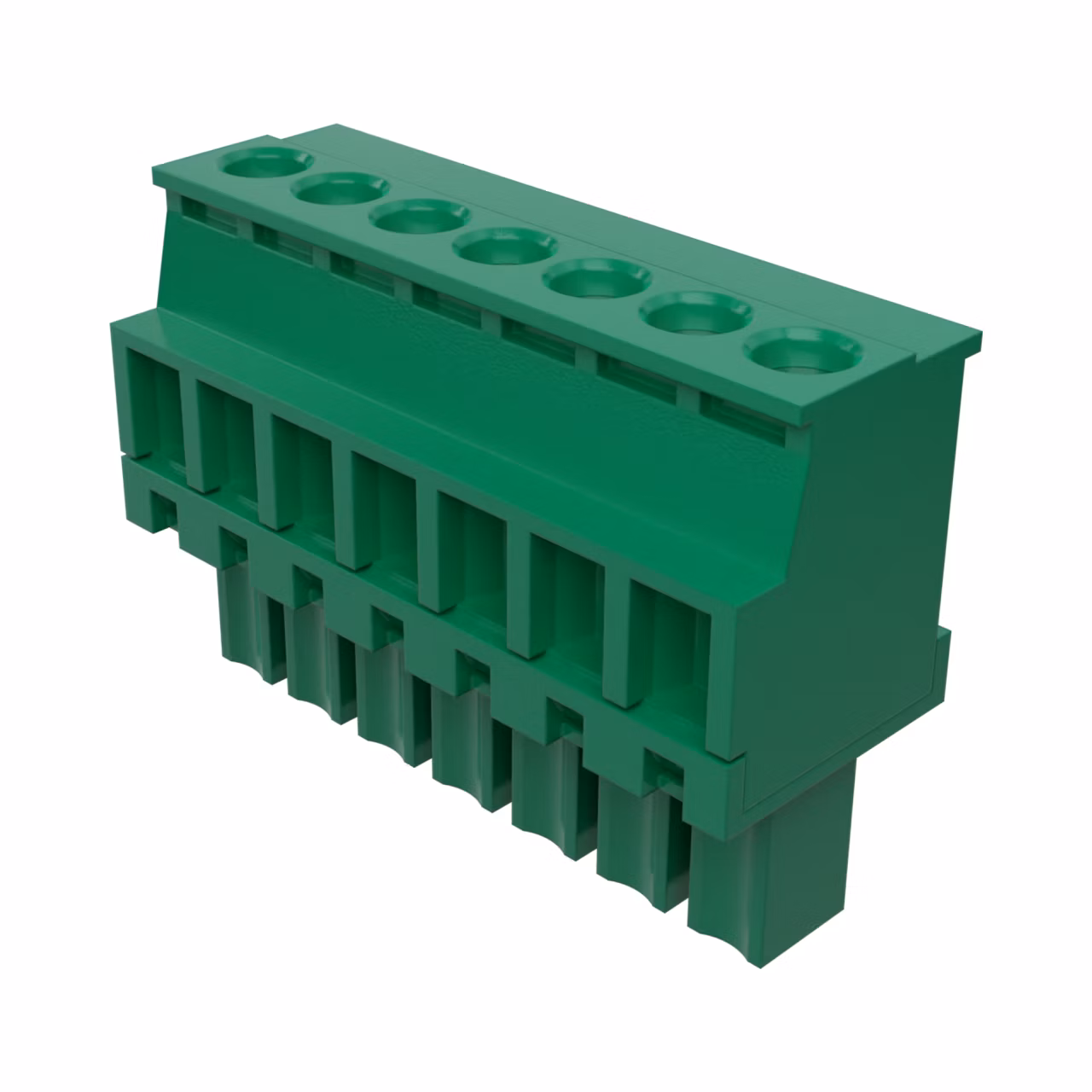 3.81mm Pitch Eurostyle Vertical Plug, with Standard Imprinting, Rear Wire Entry, Green Housing, 7 Circuits for sale