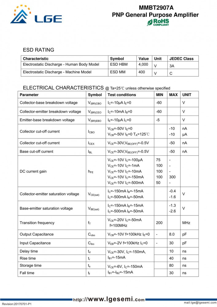 MMBT2907A datasheet page 2