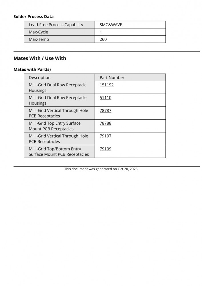Molex Milli-Grid header specification page 4
