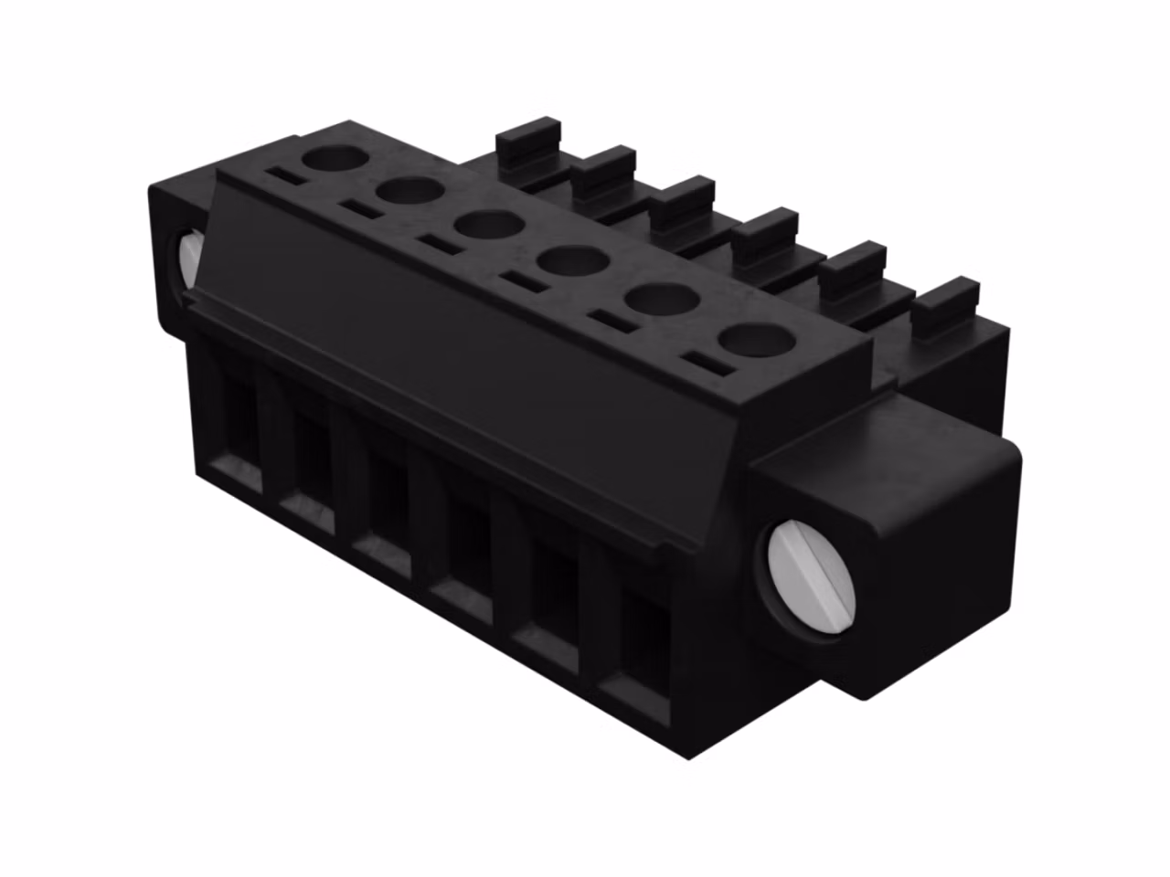 3.81mm Pitch Eurostyle Horizontal Plug, with Retention Screws, Gold (Au) Plated, Black, 6 Circuits for sale