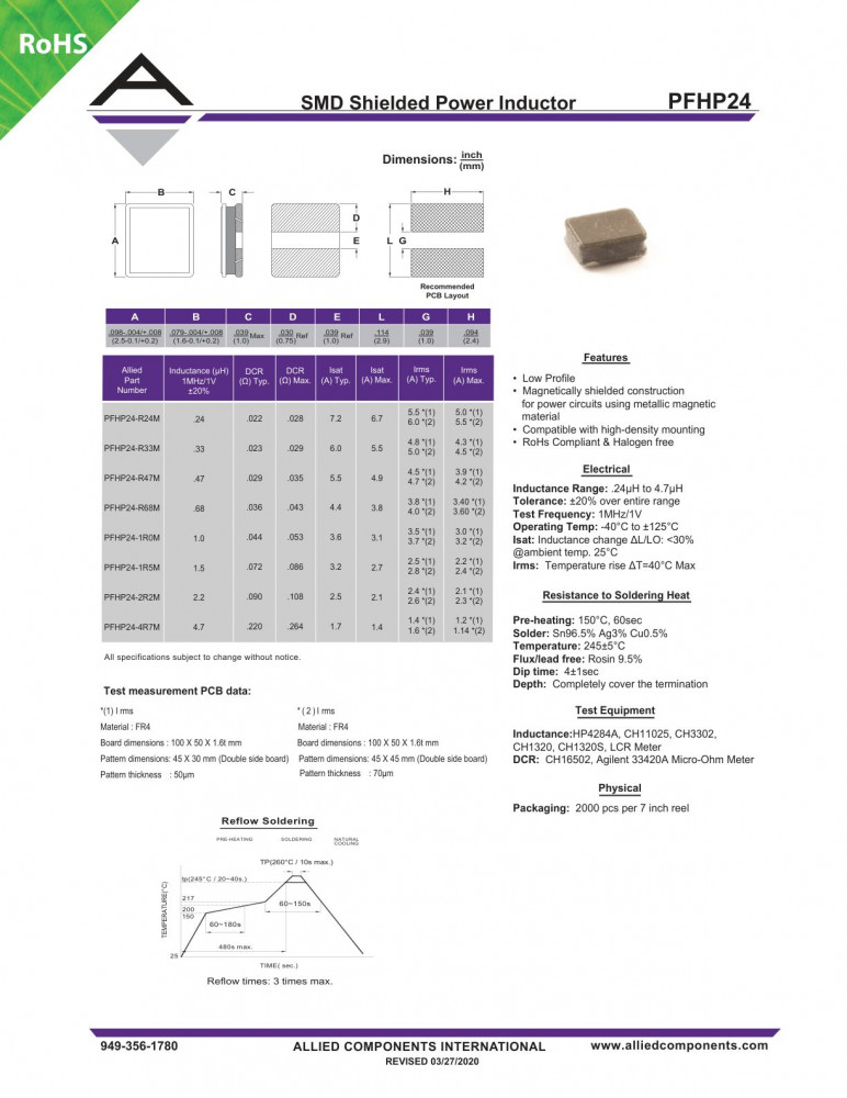 PFHP24 series technical document, page 1