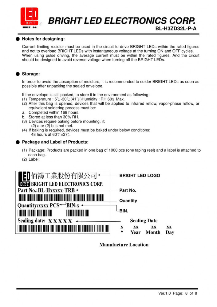 BL-H3ZD32L-P-A datasheet page 8