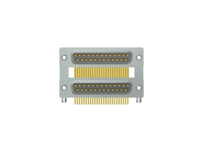 D-SUB Dual Port • Dual port 25-pos. /25-pos. • Dual port socket upper / Socket bottom • Solder pin angled .750