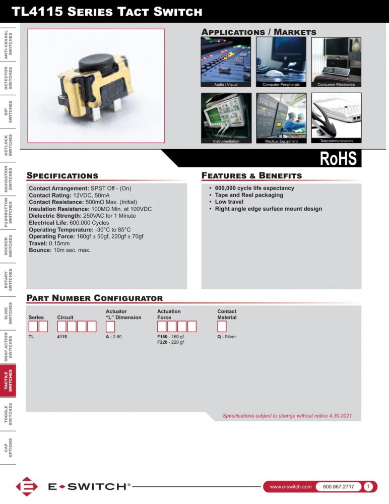 TL4115 series technical document page 1