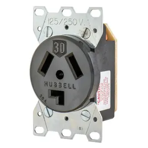 Straight Blade Devices, Receptacles, Flush Mount, Single, Commercial/Industrial Grade, Reinforced Thermoplastic Polyester, 30A 125/250V for sale