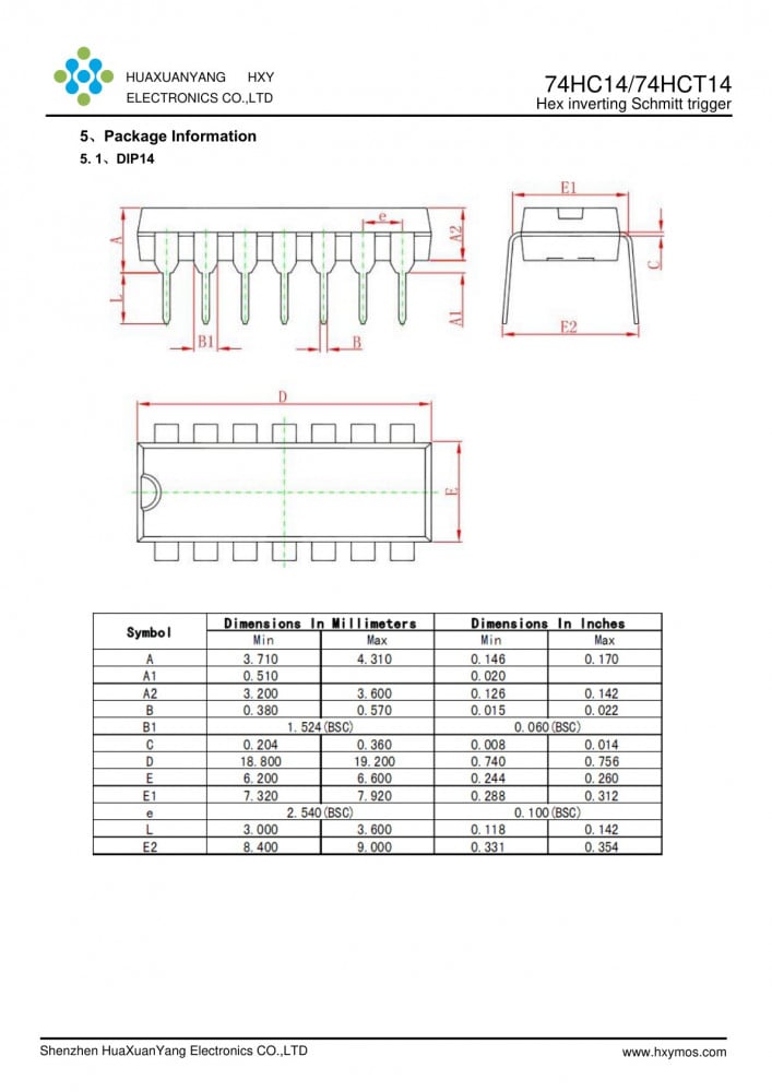 74HC14-HXY datasheet page 8