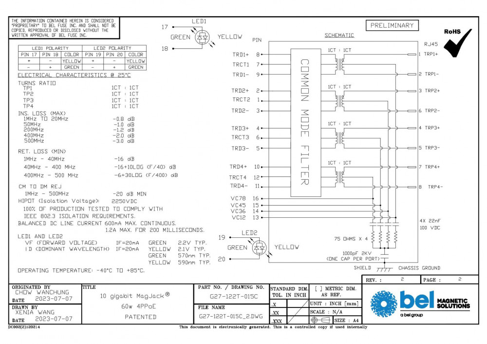 G27-122T-015C technical drawing page 1