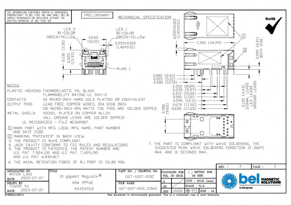 G27-122T-015C technical drawing page 2