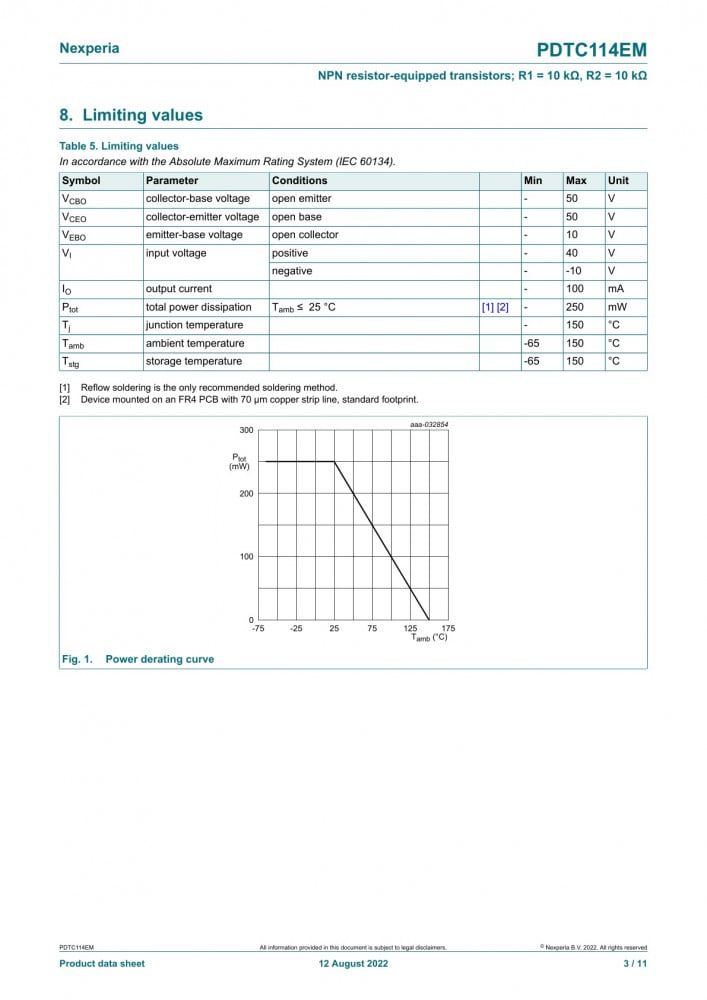 PDTC114EM datasheet page 3