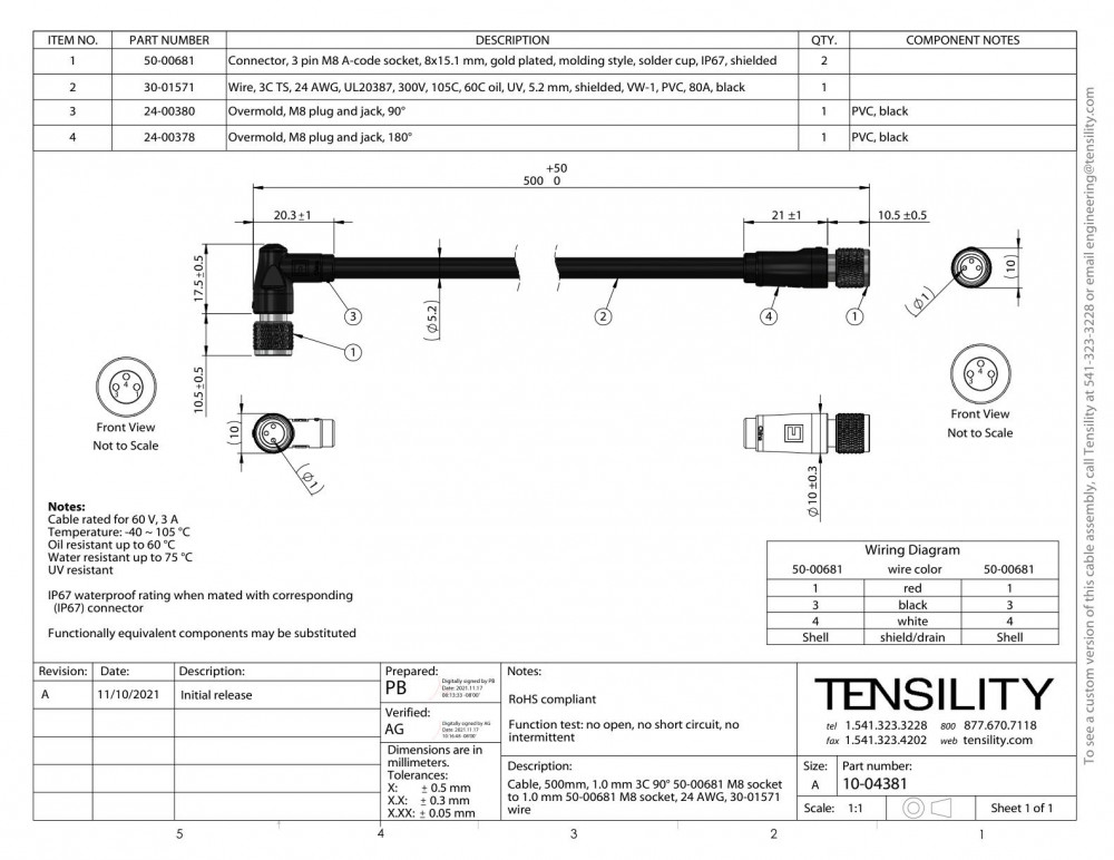 Technical drawing image for Tensility International model 10-04381