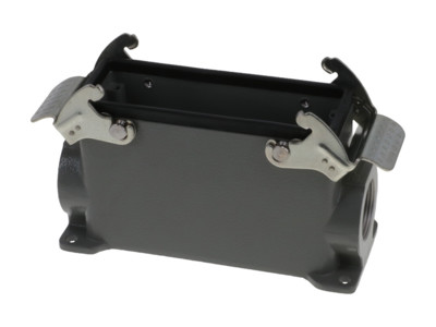 Heavy-Duty Standard (STD) Double Lever Surface Mount Housing, Die-cast Aluminum, with 2 Levers, with Gasket, Size 24B «104x27», Pg21x2 Thread, High Construction, Grey for sale