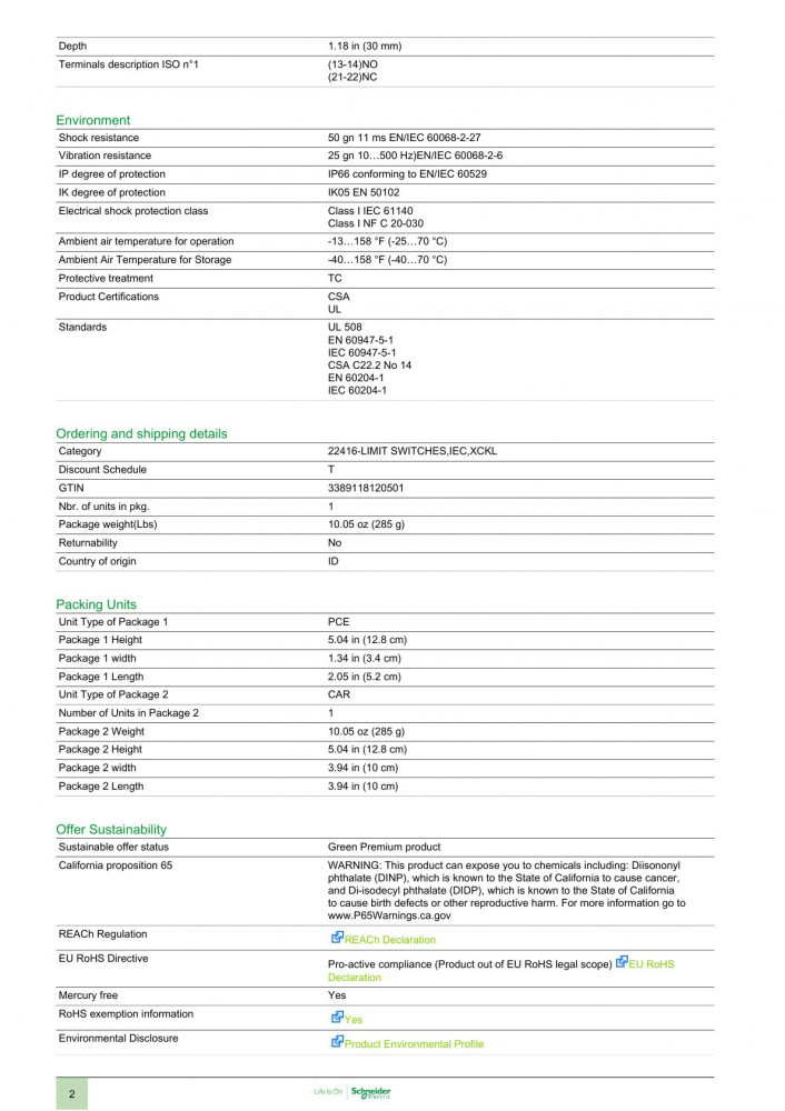 XCKL515H7 technical document page 2