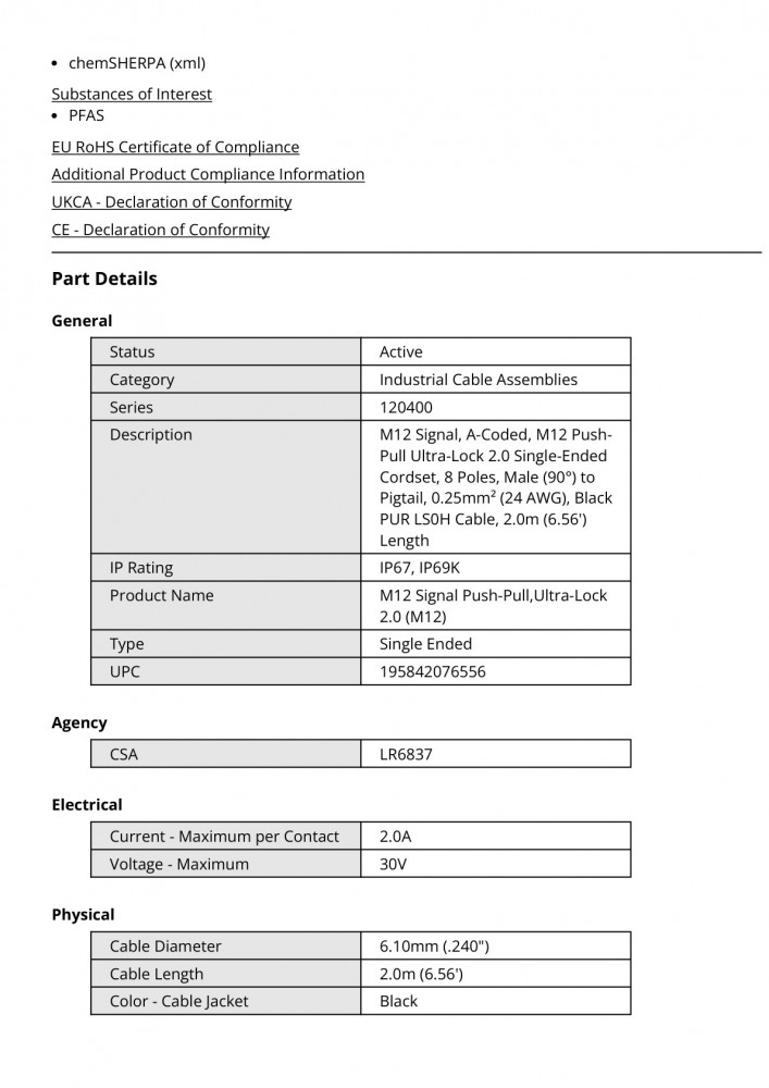 Molex product specification document page 2