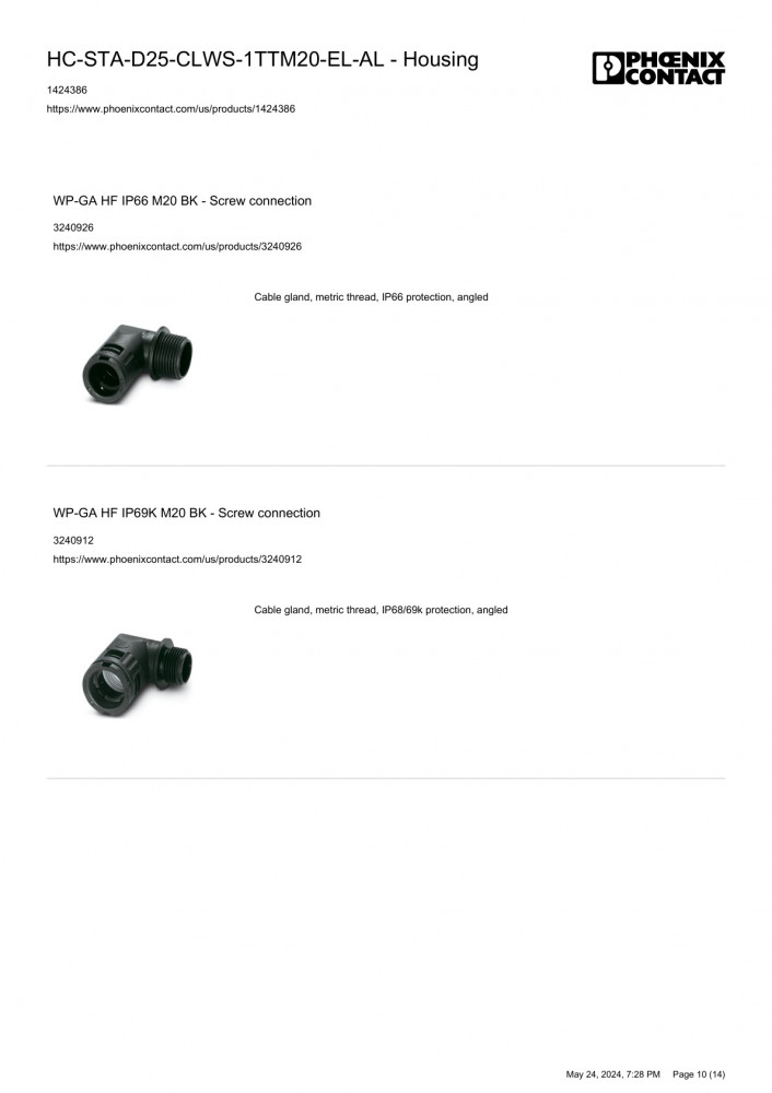 Phoenix Contact 1424386 technical document page 10