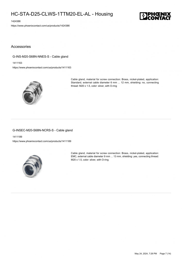 Phoenix Contact 1424386 technical document page 7