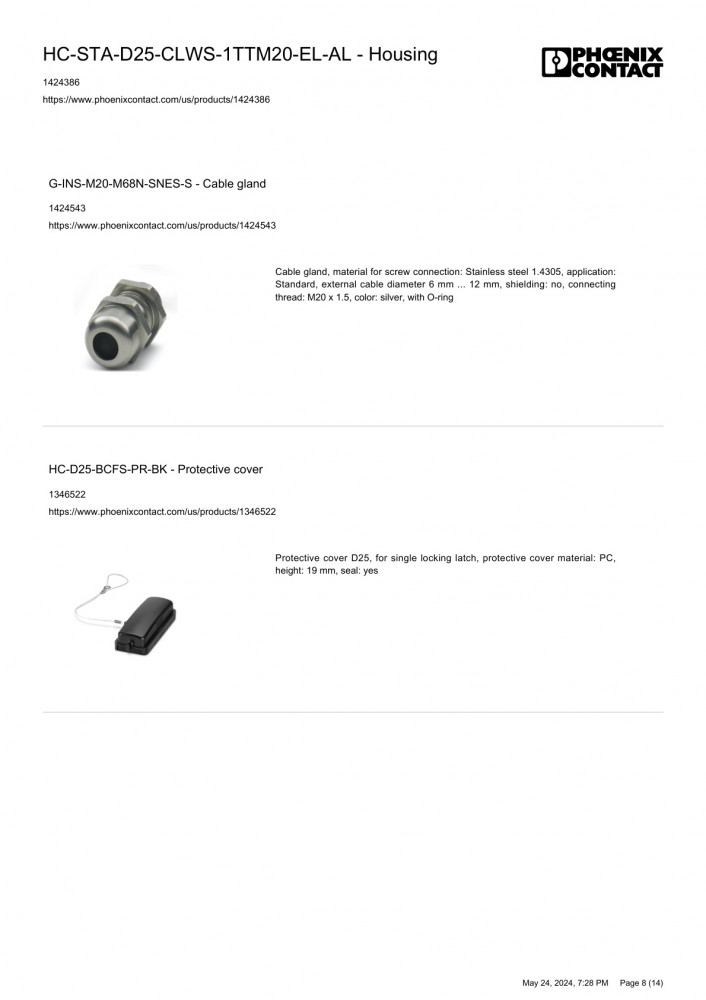 Phoenix Contact 1424386 technical document page 8