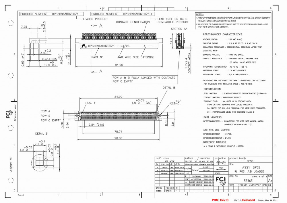 BPS8 connector technical drawing page 4