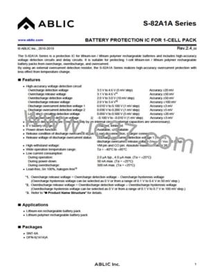 ABLIC S-82A1AAF-A6T5S Battery Management IC