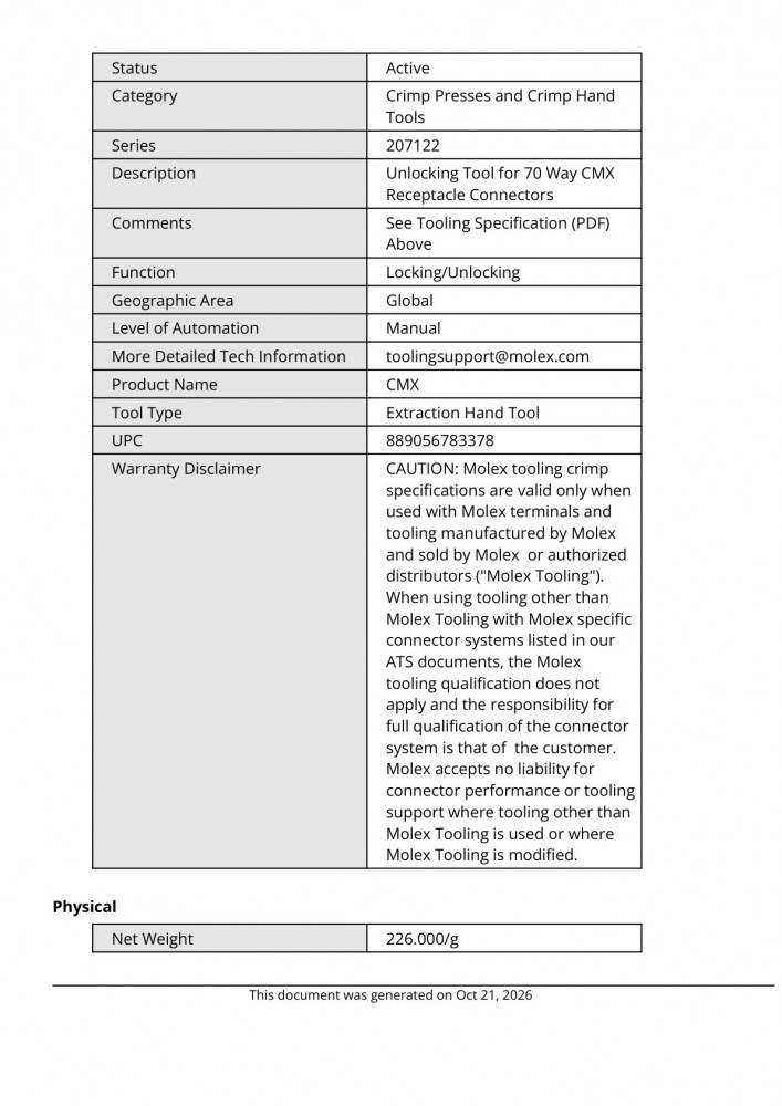 Molex 638246500 technical document preview, page 2