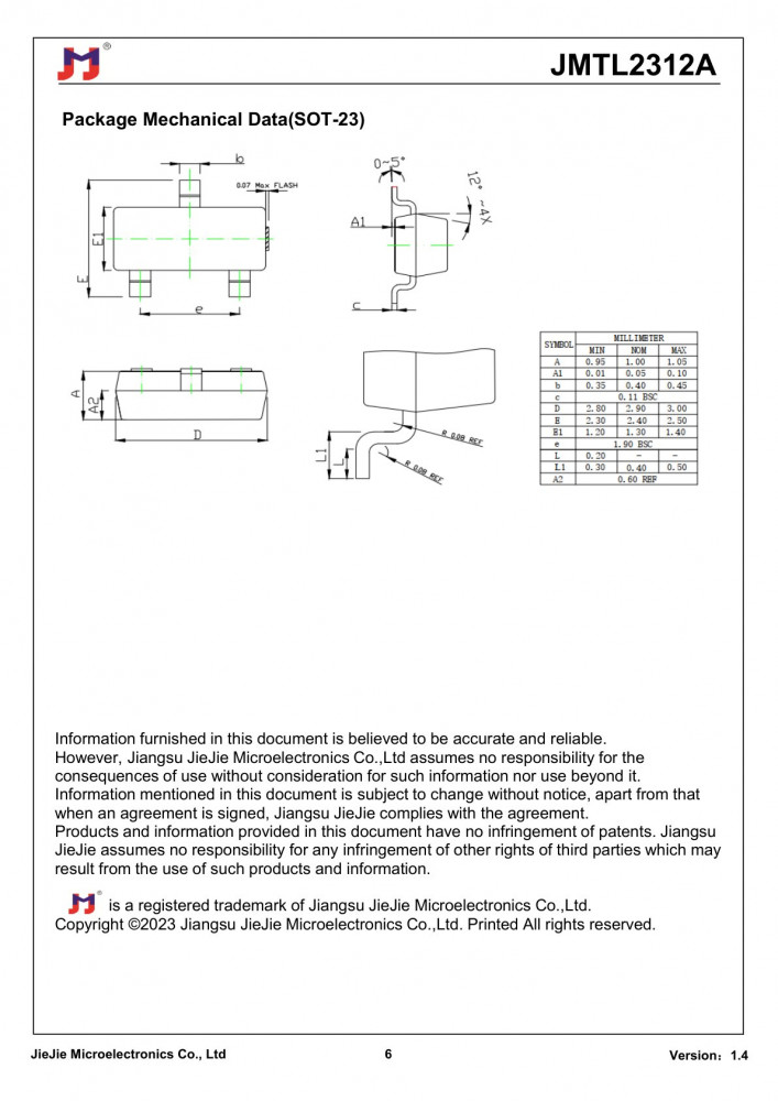 JMTL2312A datasheet page 6