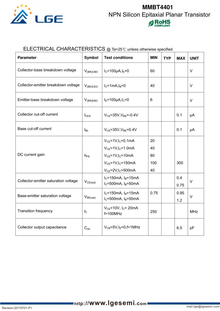 MMBT4401 datasheet page 2