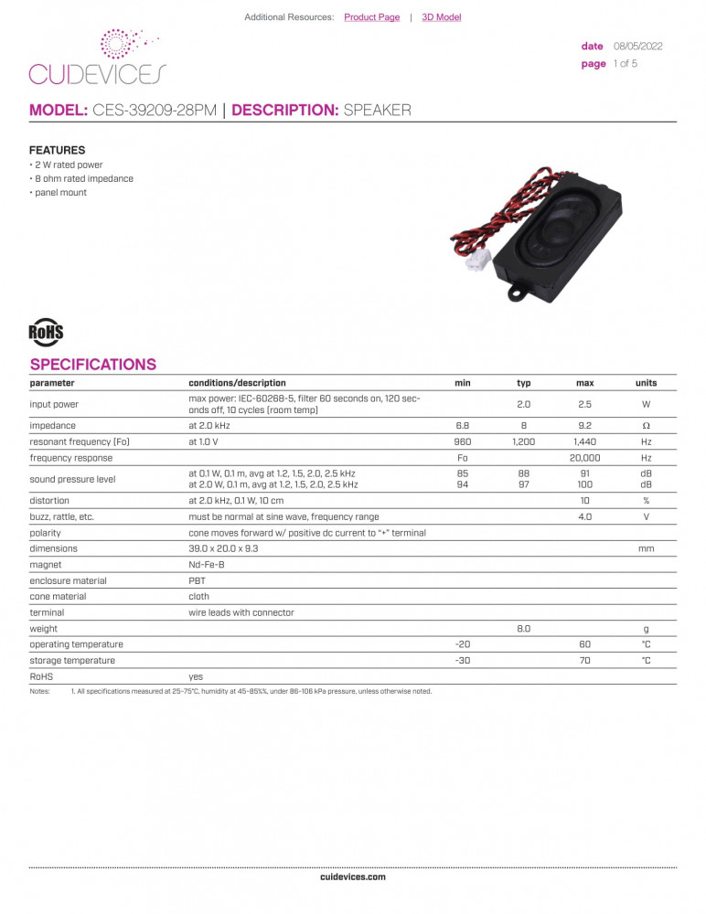 CES-39209-28PM datasheet page 1