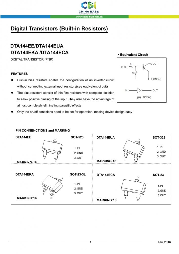 DTA144EE datasheet page 1