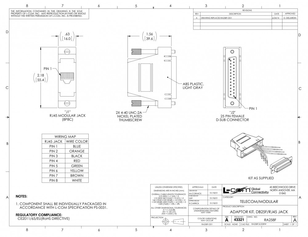 RA258F technical document preview