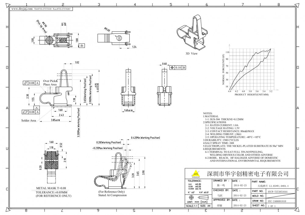 HOAUC HYCW-TXT3851644 technical drawing