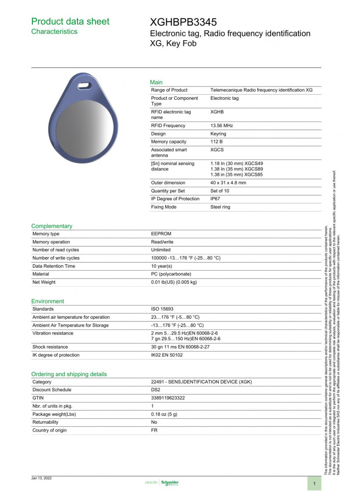 XGHBPB3345 technical document page 1