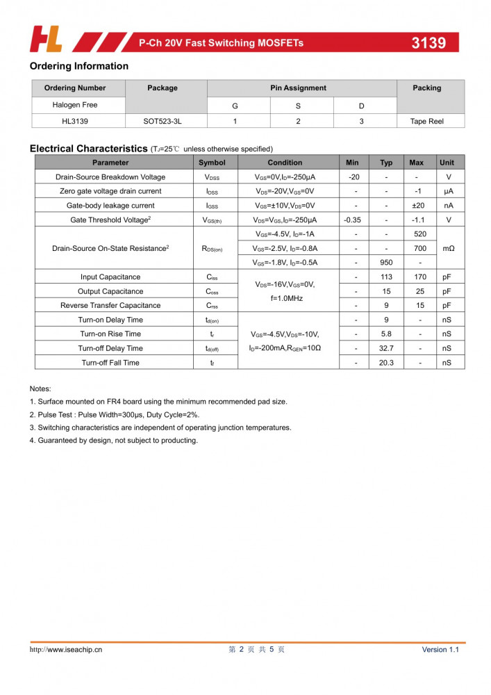 HL 3139 datasheet page 2
