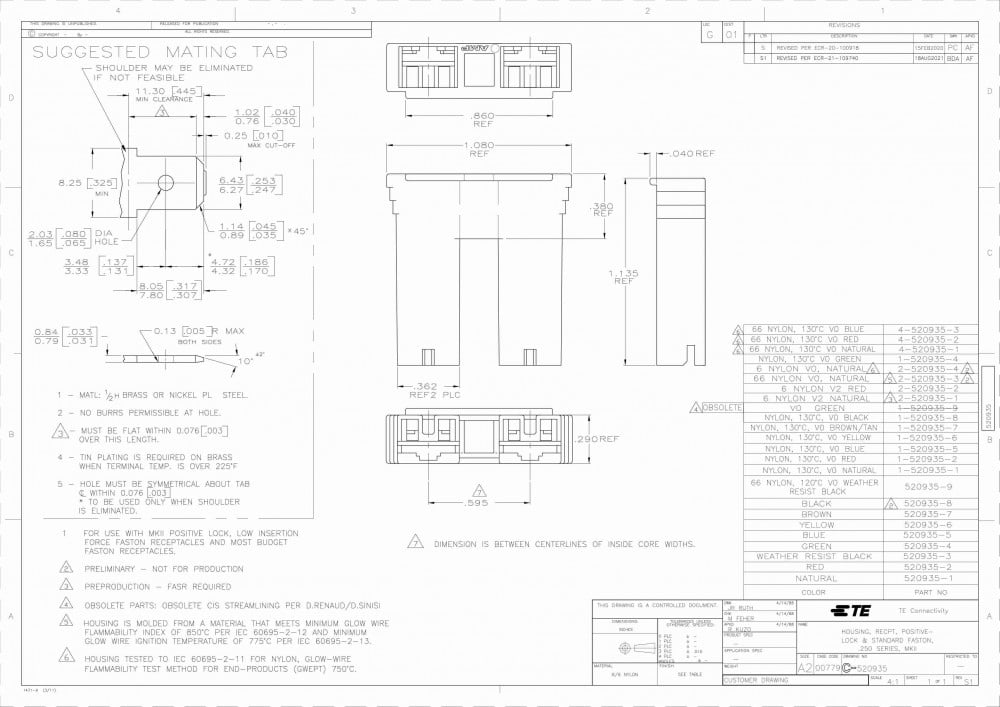 TE Connectivity 1-520935-6 technical drawing