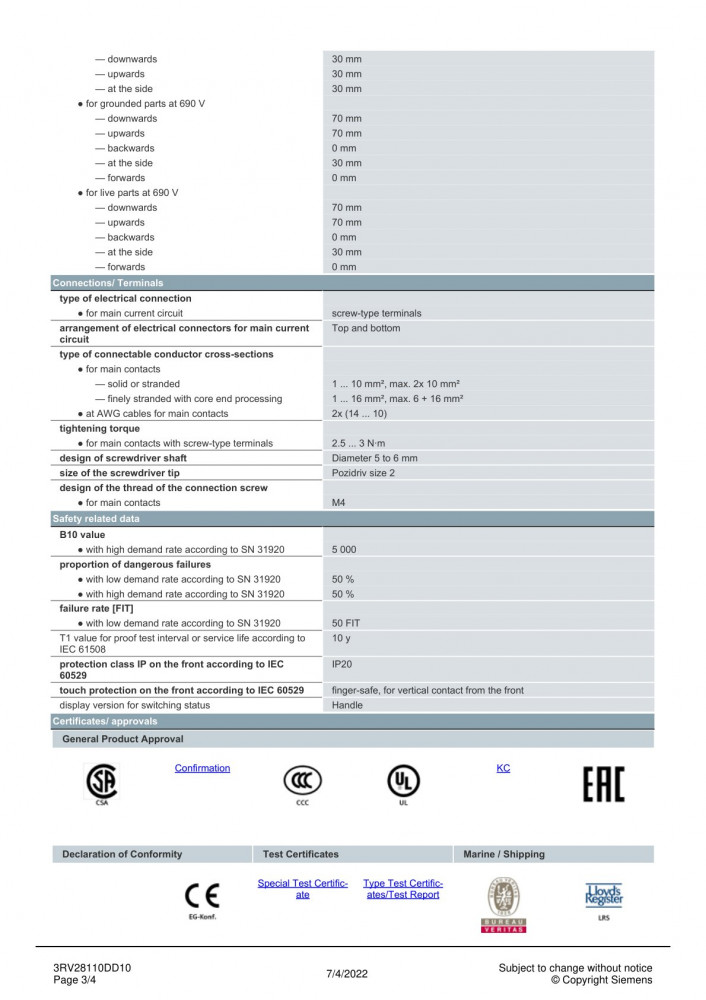 3RV28110DD10 technical document page 3