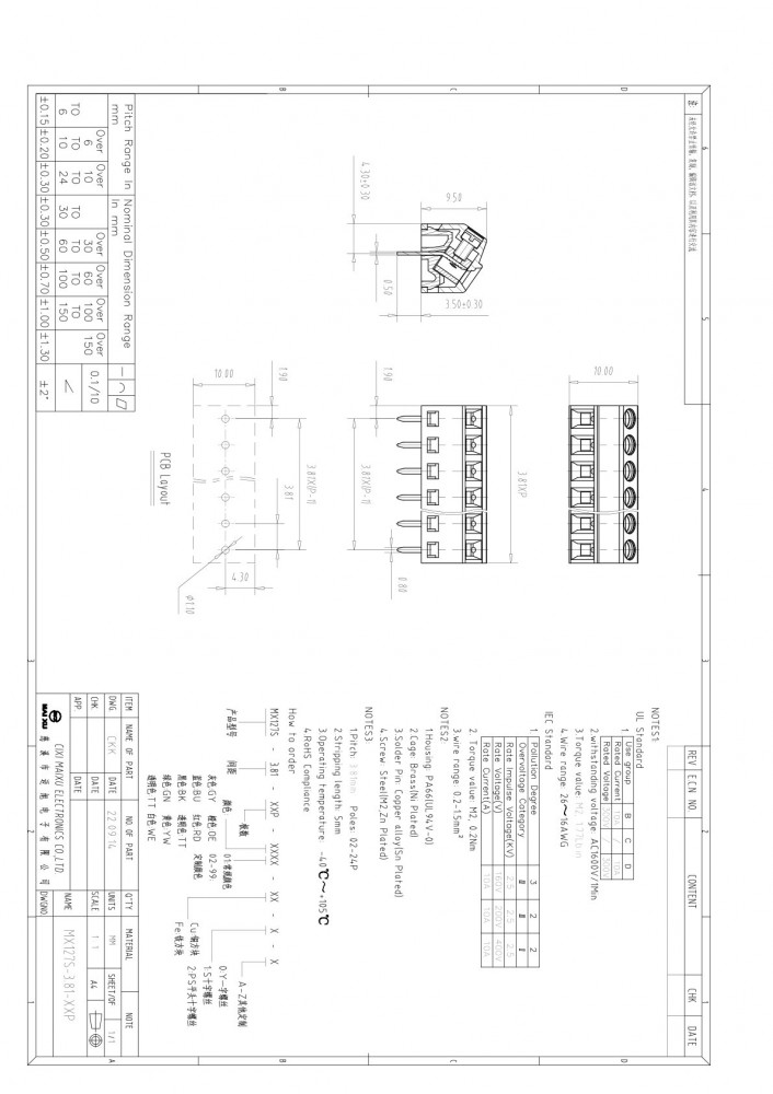 MX127S series technical drawing preview