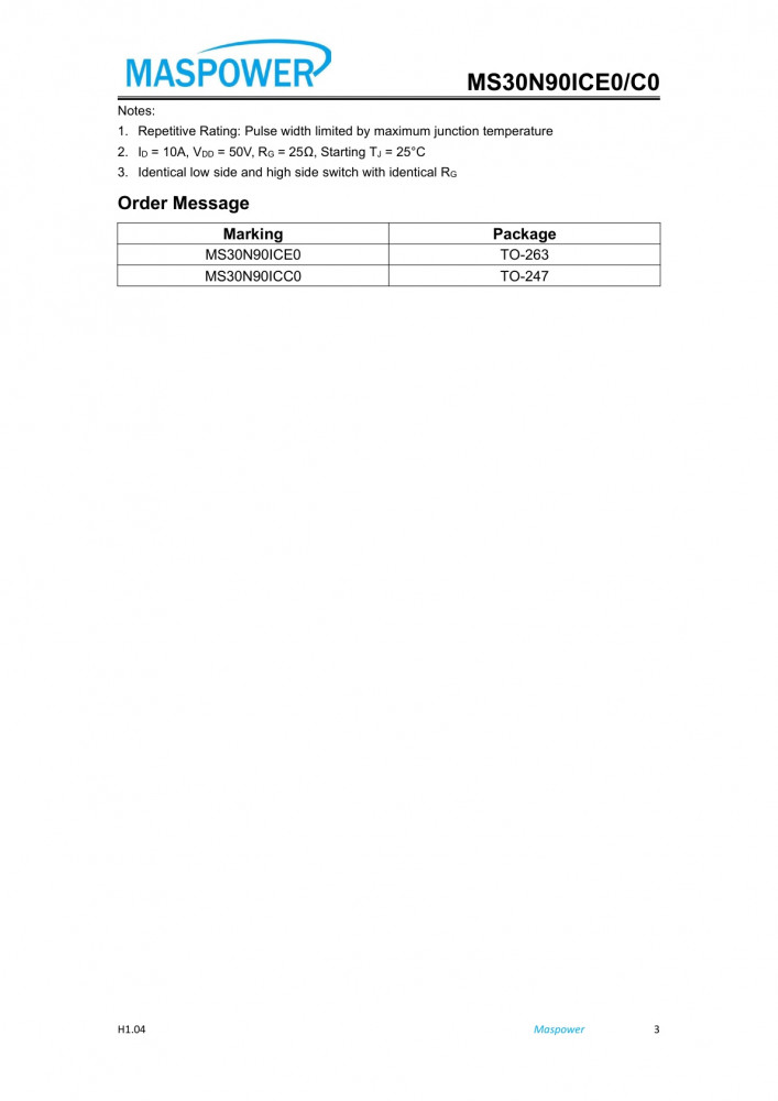 MS30N90ICC0 datasheet page 3