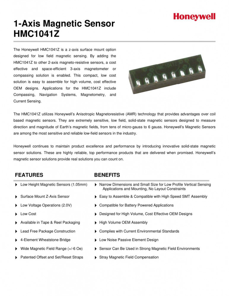 HMC1041Z technical document page 1