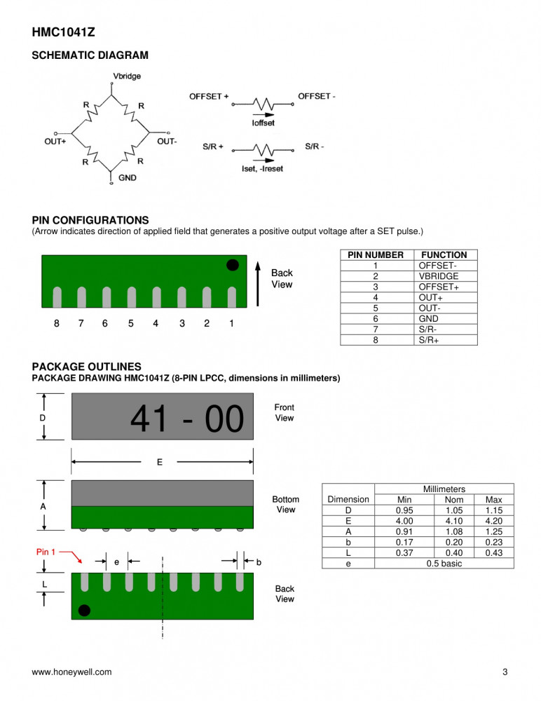 HMC1041Z technical document page 3