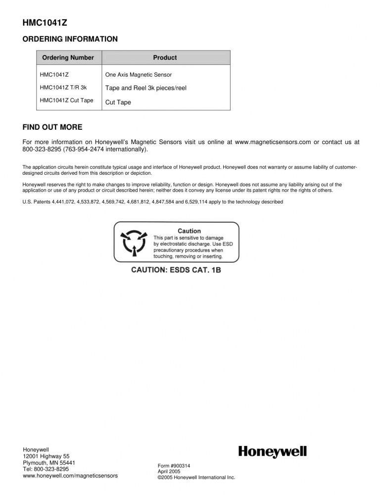 HMC1041Z technical document page 6